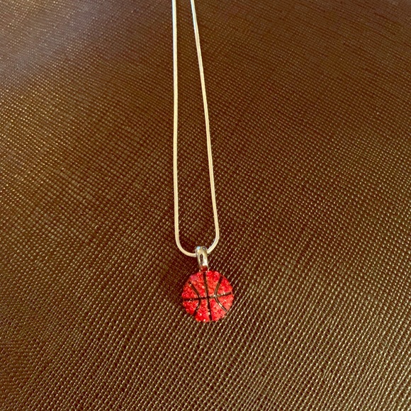 Jewelry | Basketball Pendant Necklace Sterling Silver | Poshmark
